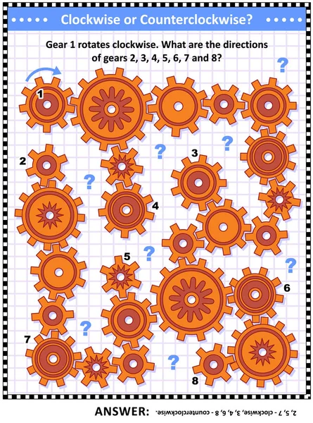 Visual puzzle with rotating gears — Stock Vector © ratselmeister #71372735