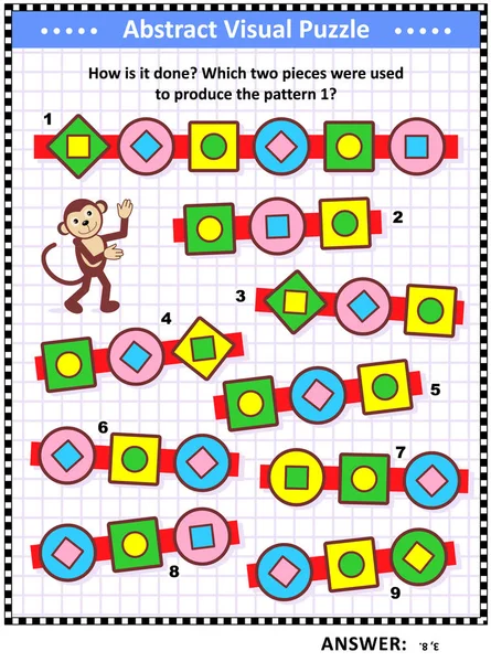 Visual fractions educational math puzzle — Stock Vector © ratselmeister ...
