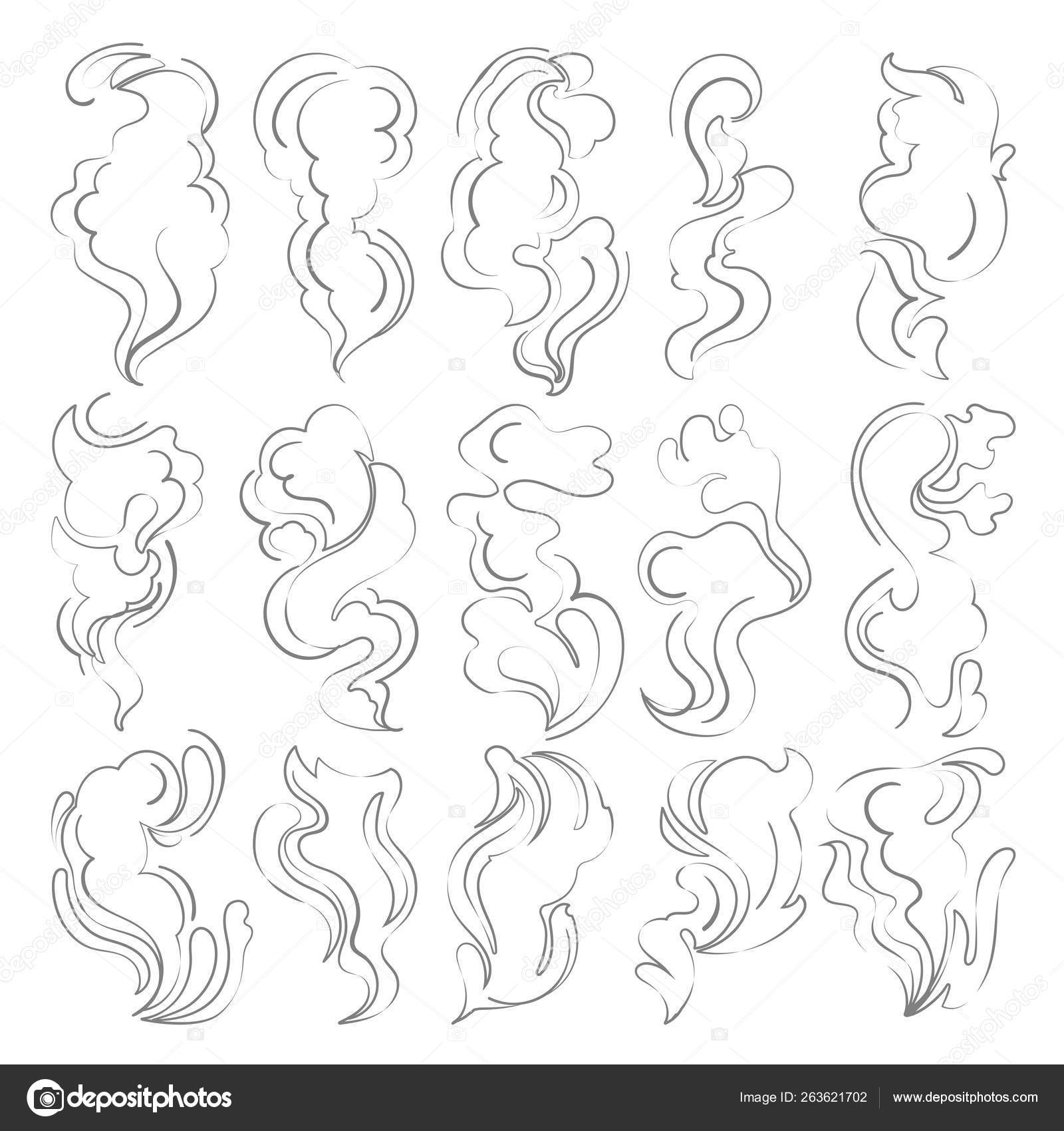 Sketches of the silhouettes of smoke — Stock Vector © bonairina #263621702