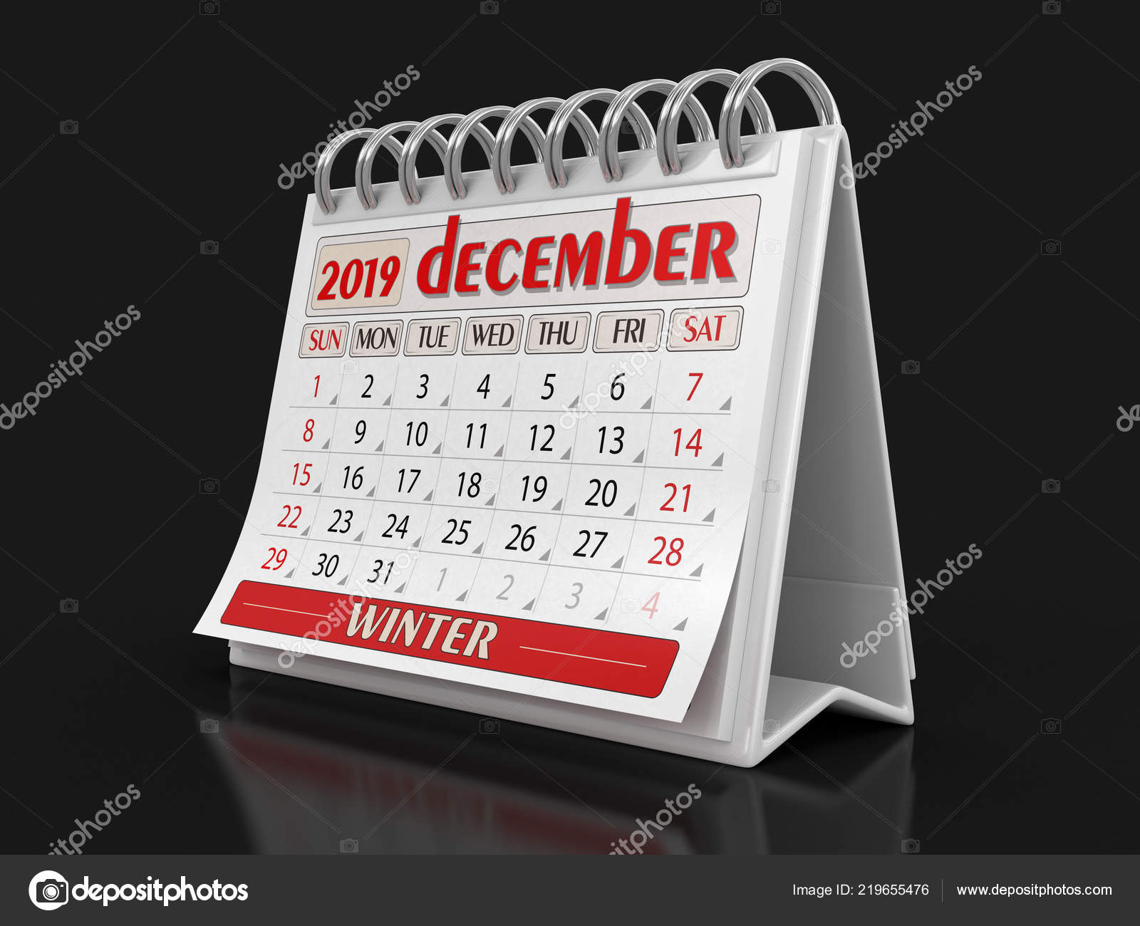 Calendar December 2019 Clipping Path Included — Stock Photo © panama555 ...