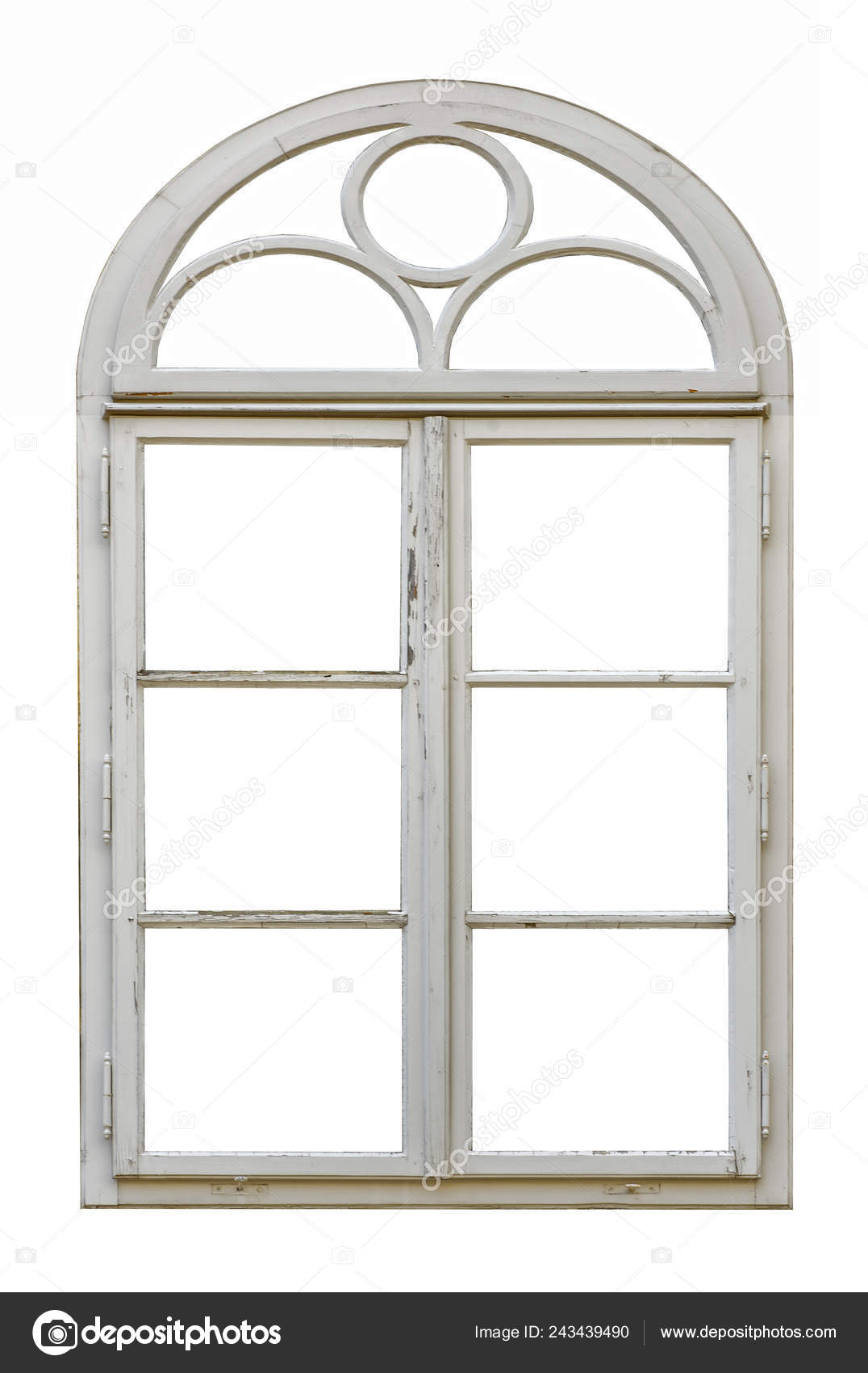 Old Wooden Window Arch White Background Stock Photo by ©gorart 243439490