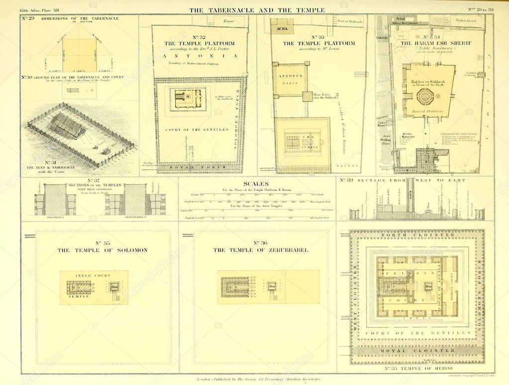 Mapa de Tierra Santa. Antigua ilustración 2023