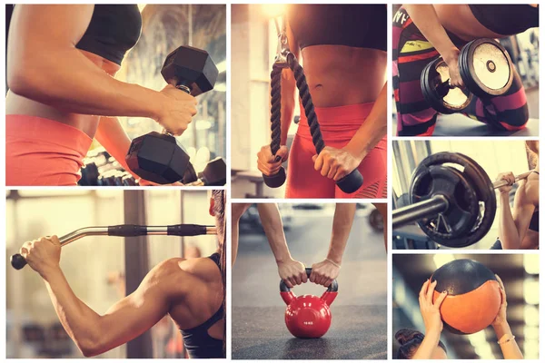 Fitness gym collage Stock Photos, Royalty Free Fitness gym collage ...