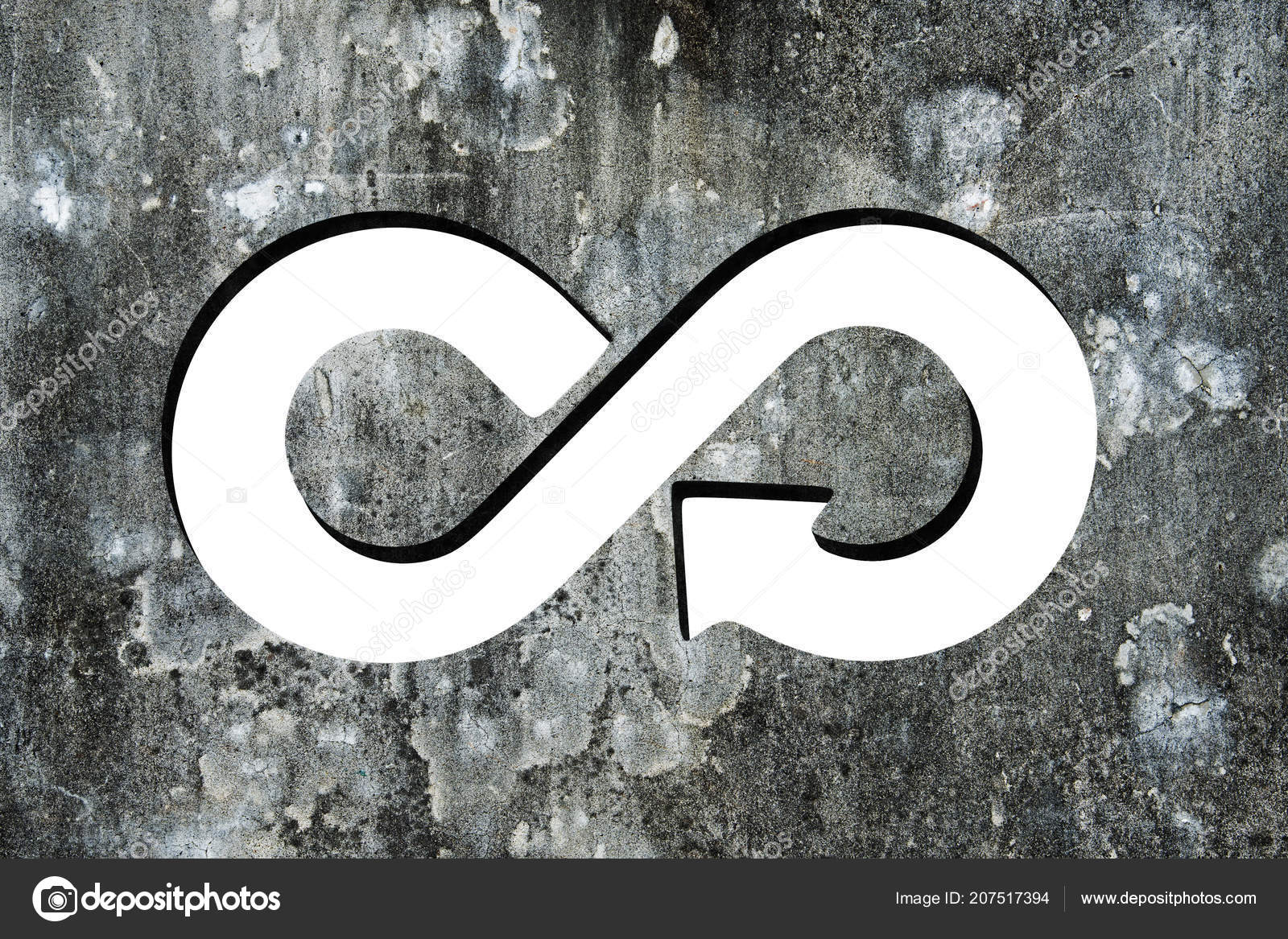 Circular Economy Concept White Infinity Recycling Symbol Hole Old Dirty ...