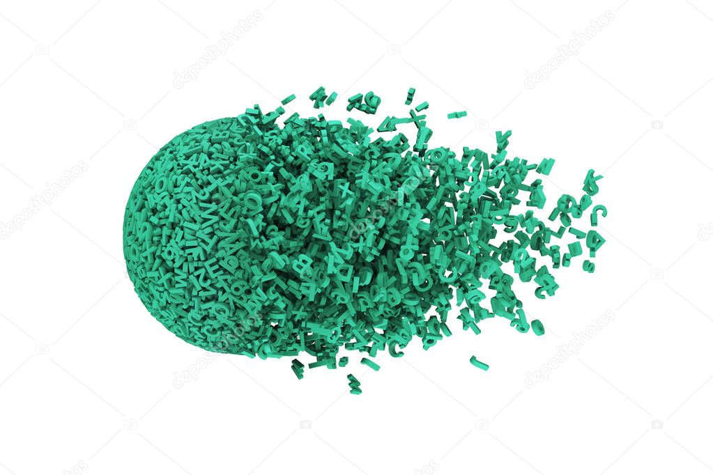 Big data ball formando o descomponiéndose como meteorito. Ilustración ...