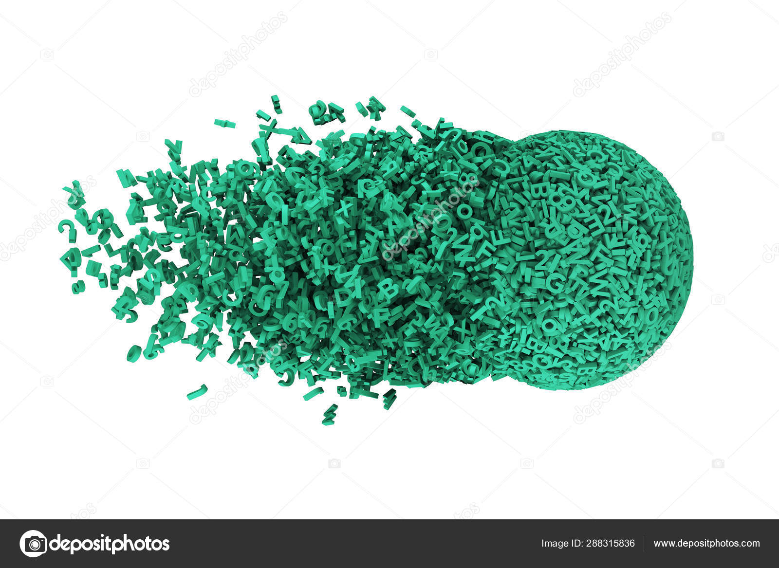 Big data ball forming or decomposing like meteor. 3D illustratio Stock ...
