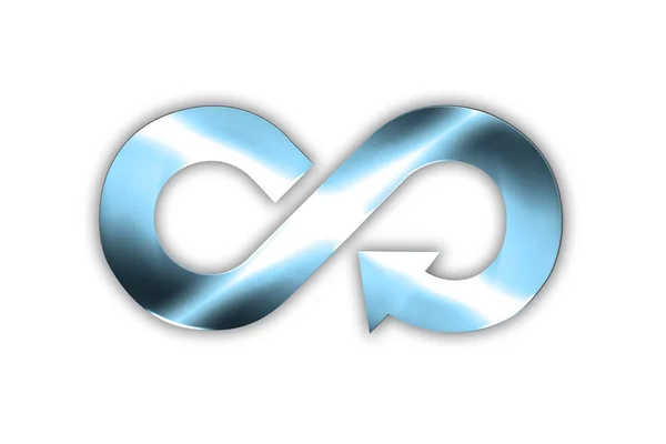 Circular economy. Silver sheet metal in arrow infinity recycling Stock ...