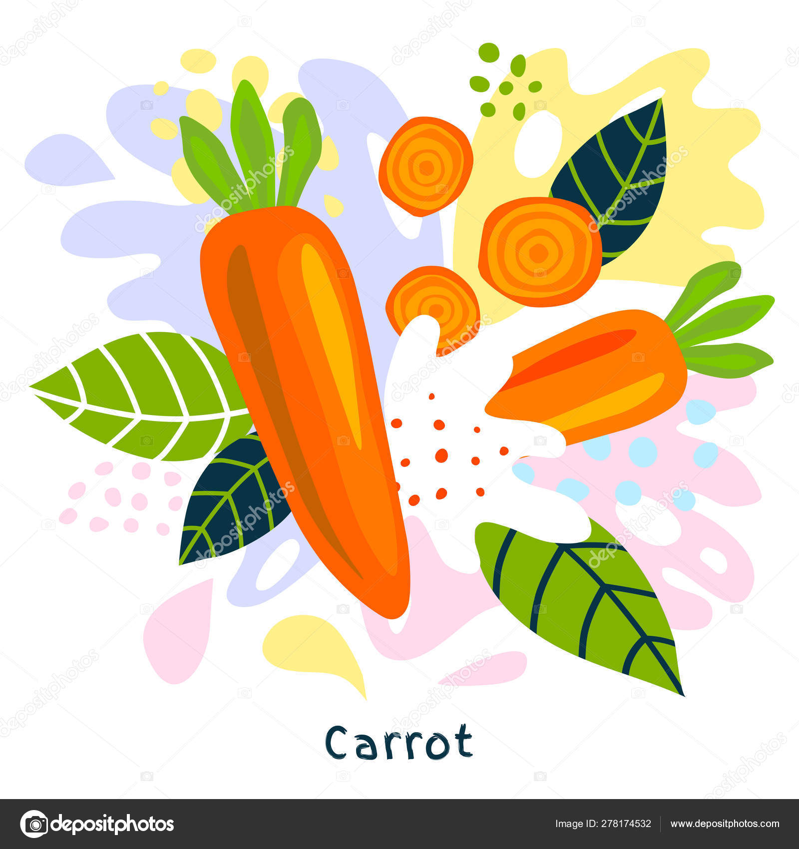 Fresh ripe carrot vegetable juice splash organic food juicy vegetables ...