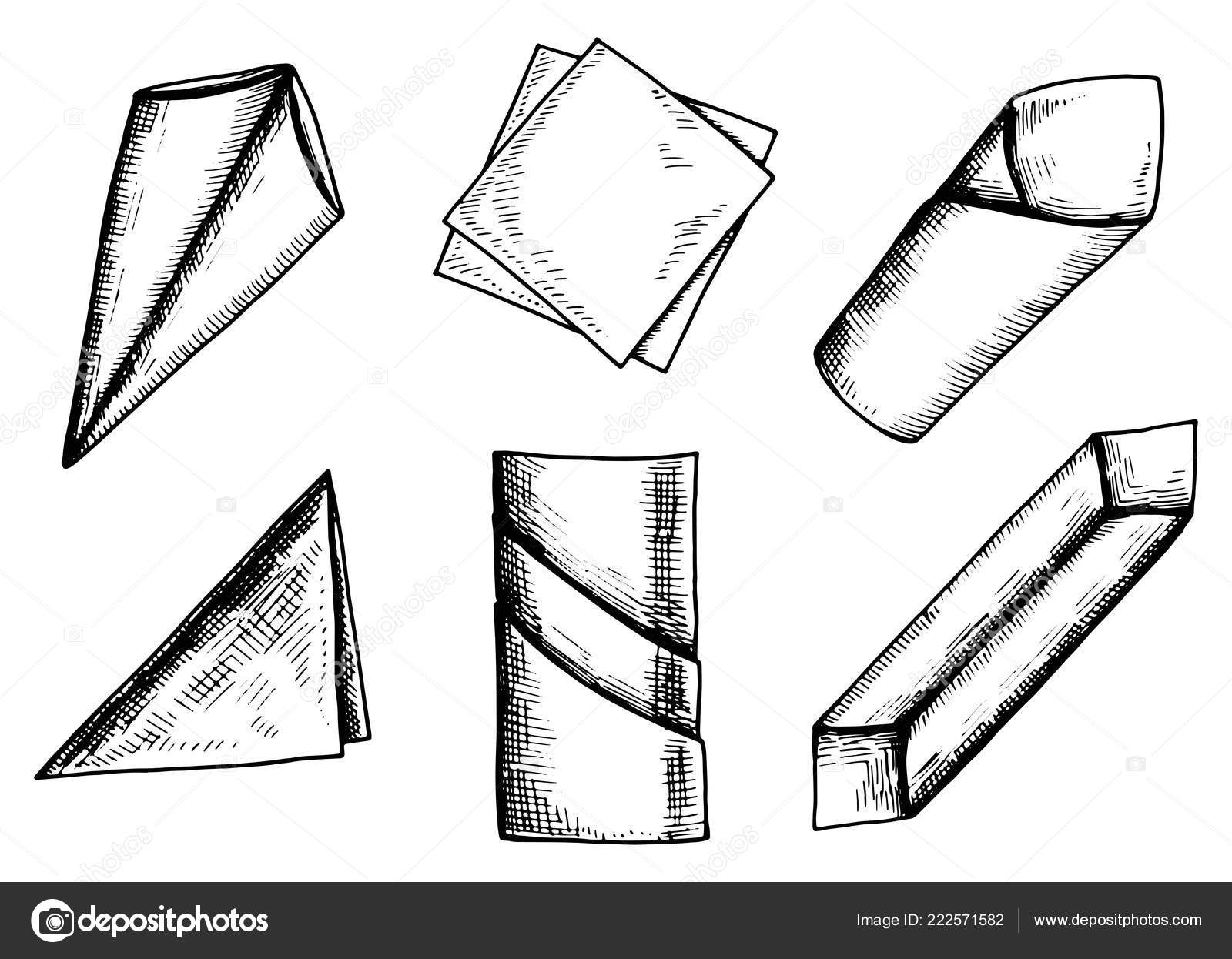 Paper Tissue Table Napkins Icon Set Isolated Objects Stock Vector Image ...