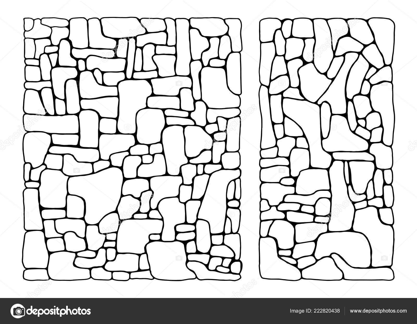 Stone Texture Isolated Drawing Wall Relief Stock Vector by ©Abree 222820438