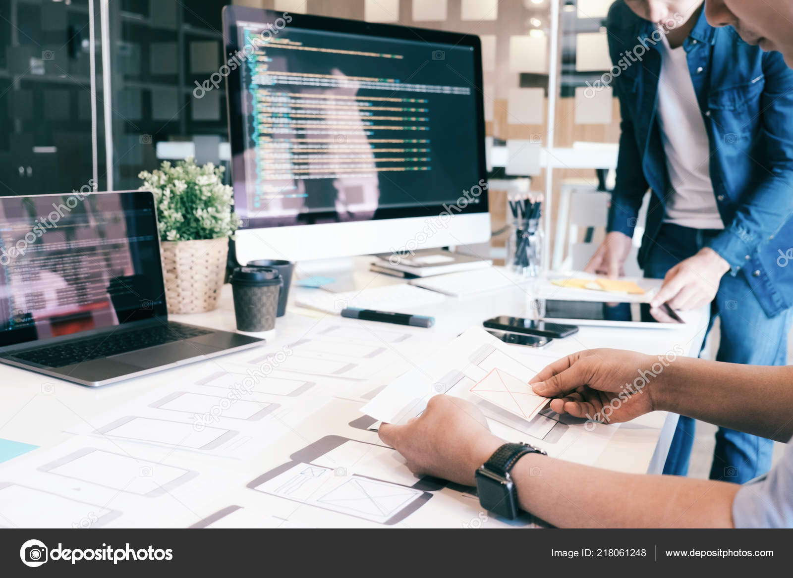 Programmer Designer Working Software Development Coding Technologies ...