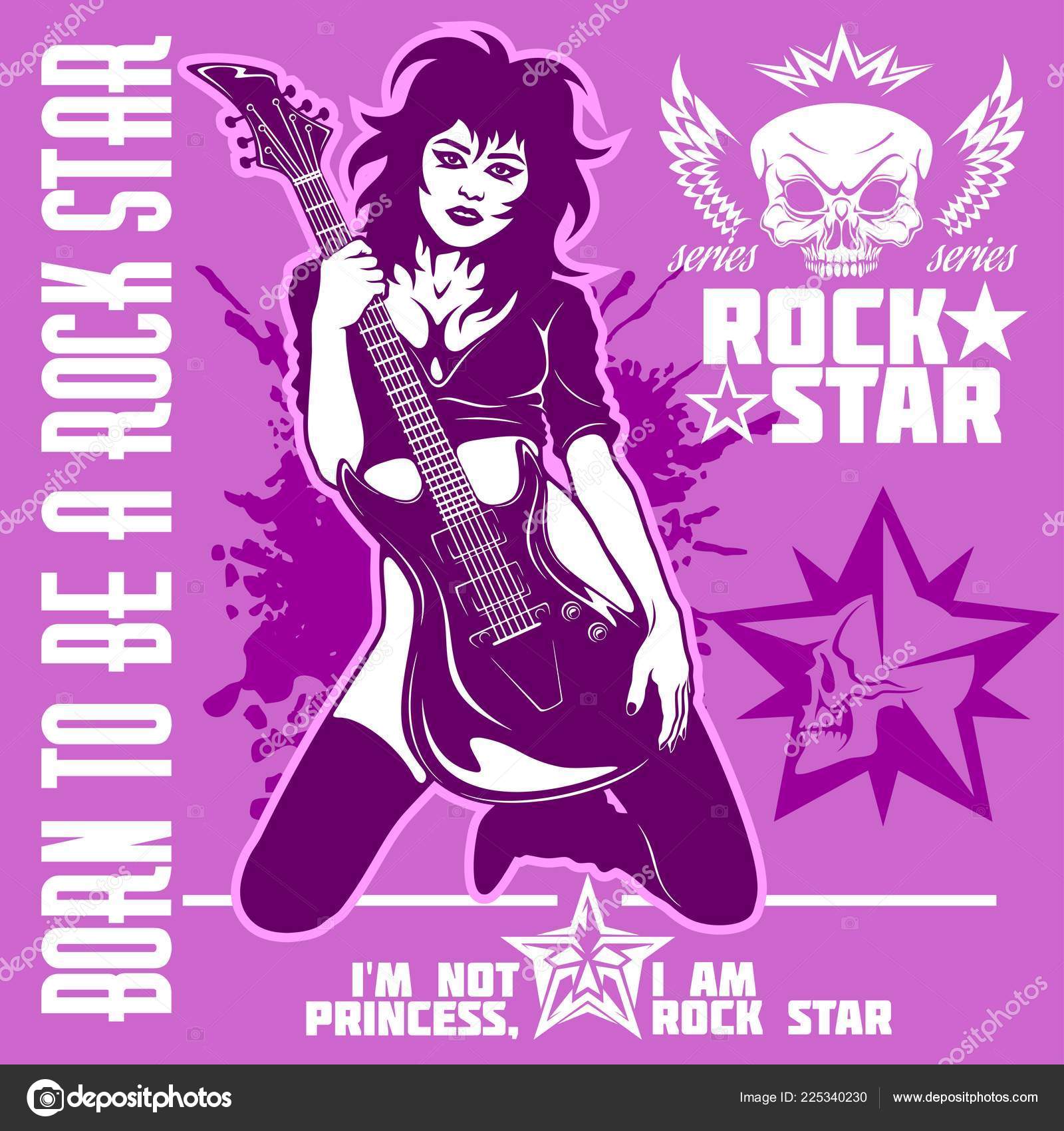 Rock Star Guitar Vector