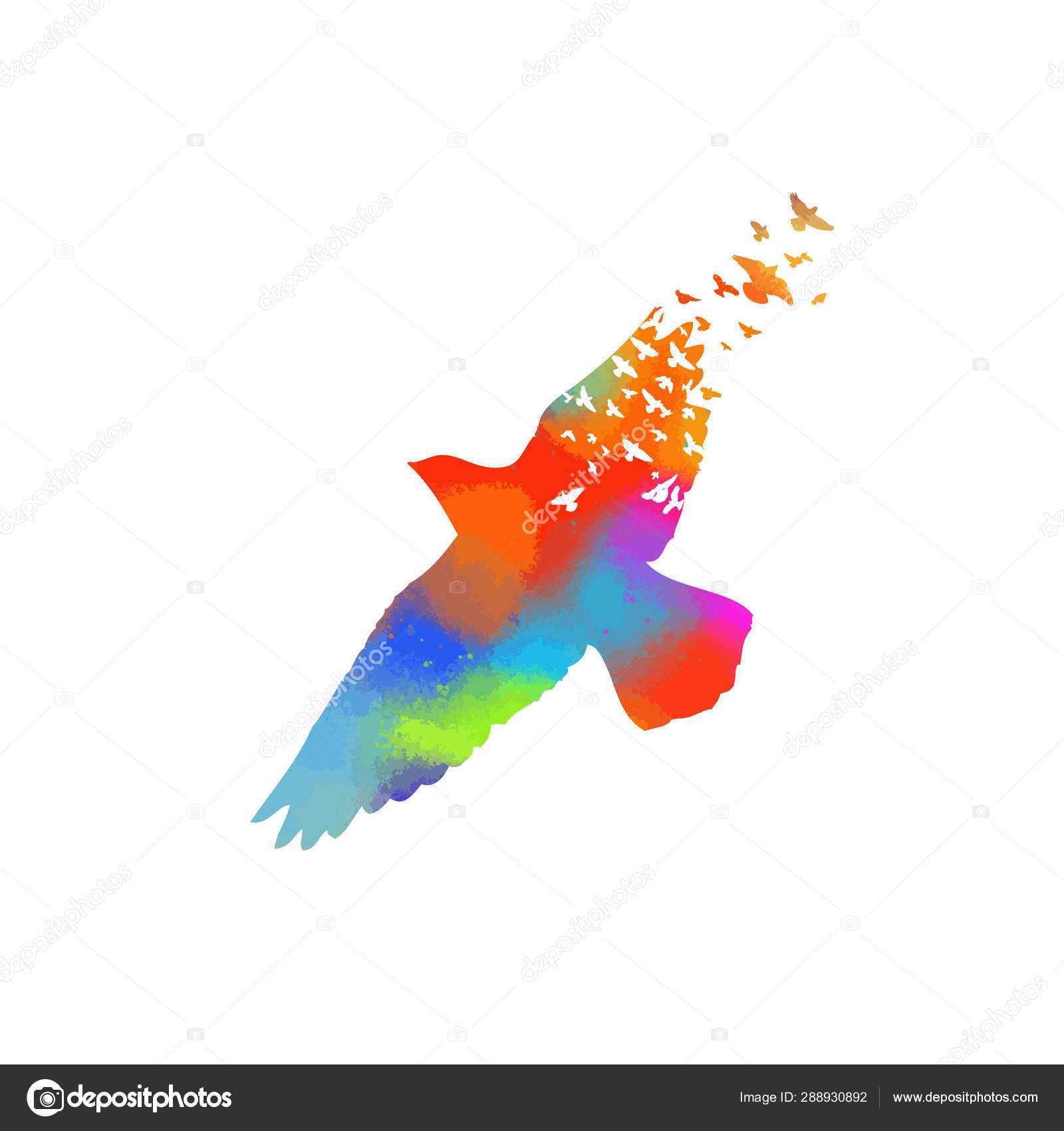 Flying Bird Vector Abstract