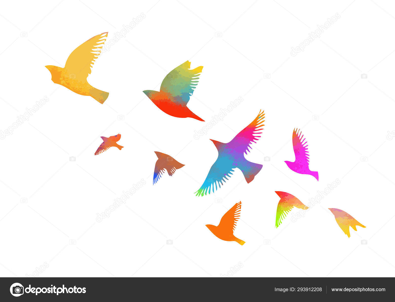 Flock Of Birds Vector Flock Flying Birds Black Vector Bundle Graphic