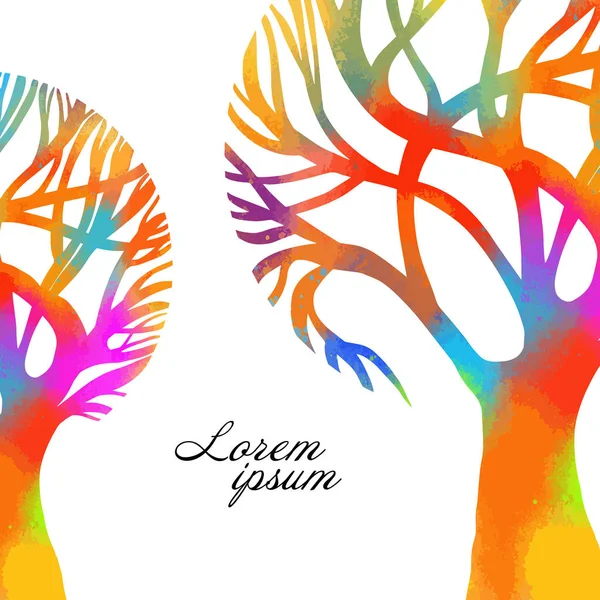 Stylized Beautiful Monochrome Tree Birds Vector Illustration Stock ...