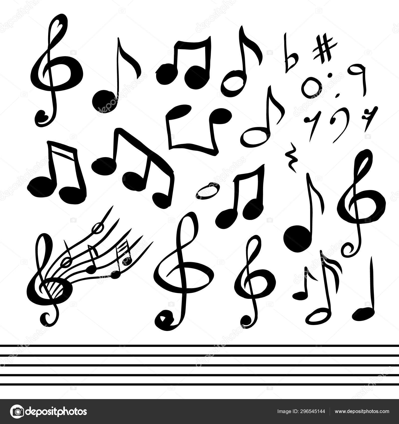 A set of notes and violin keys. Vector illustration Stock Vector by ...