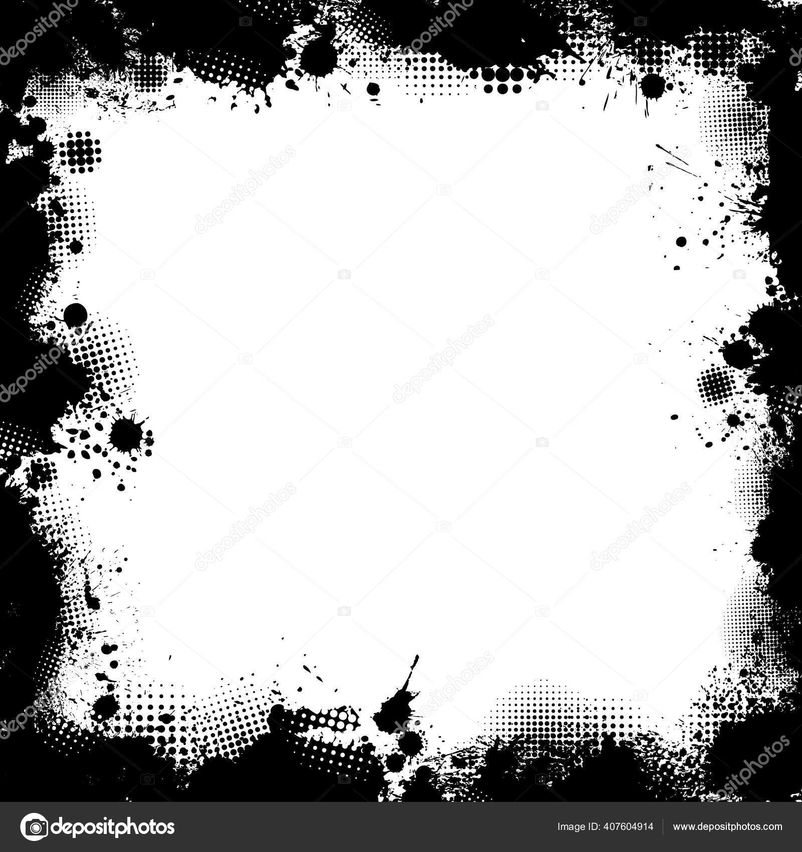 Black Paint Splatter Border