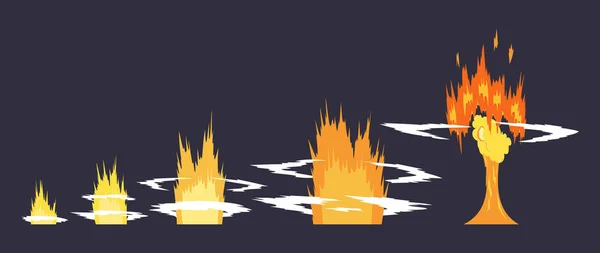 Cartoon explosion effect with smoke. Effect boom, explode flash, bomb ...