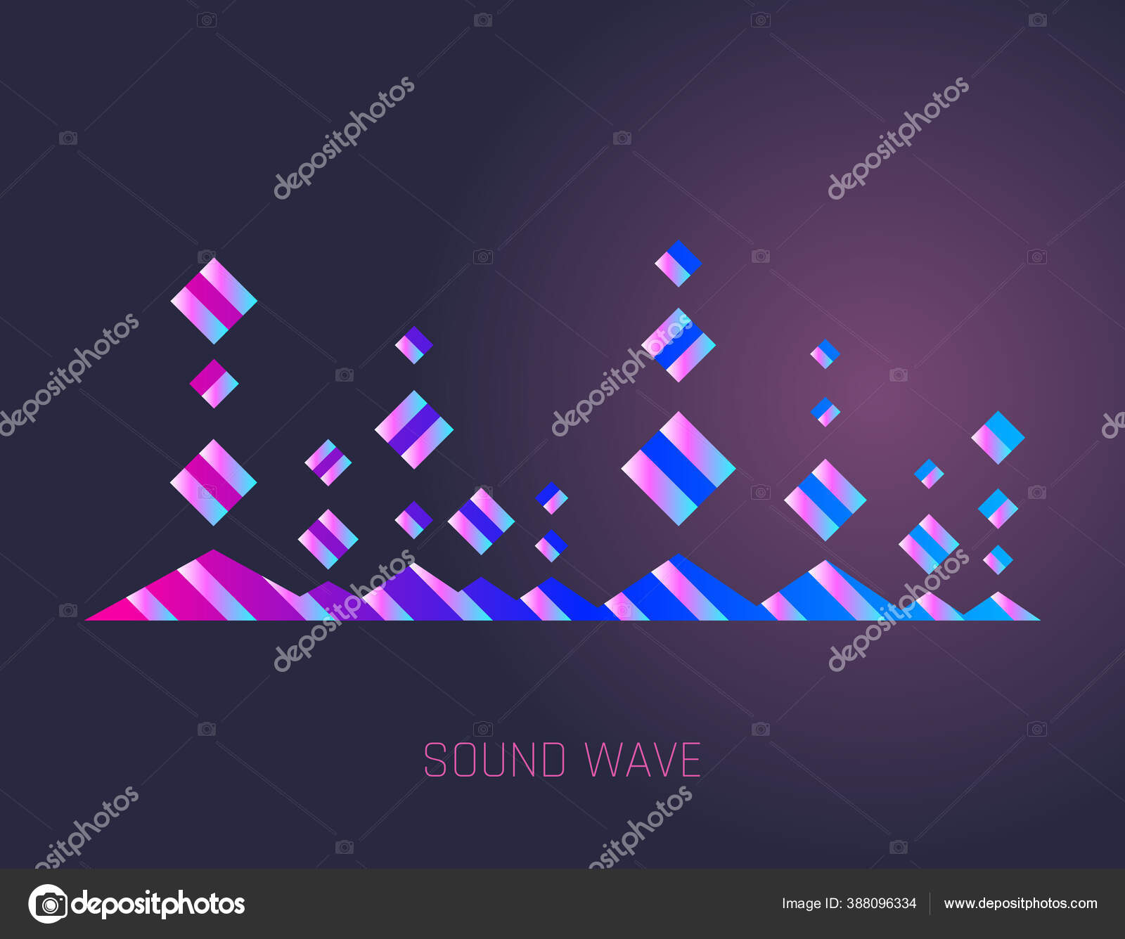 Vector music sound waves. Concept musical bar. Audio digital equalizer ...