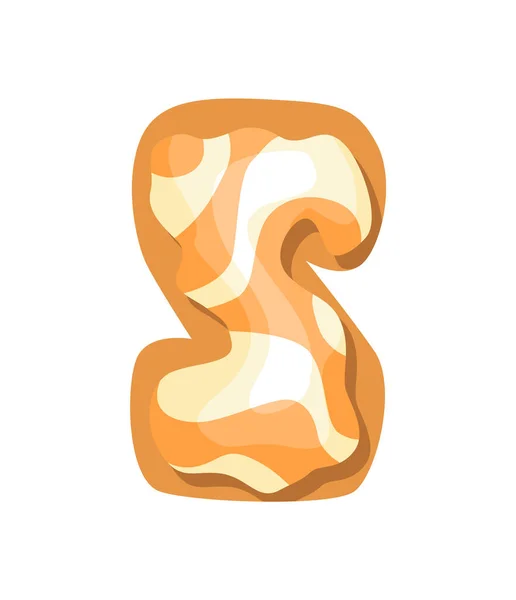 Cartoon cookies font. Confectioners stylized capital letter P. Vector ...