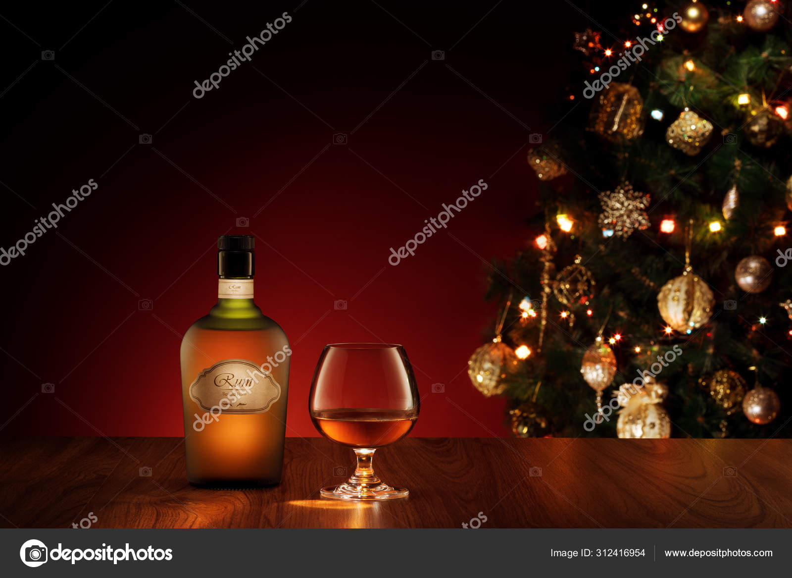 Logo Trademark Self Made Labels Close View Bottle Glass Rum Stock Photo ...
