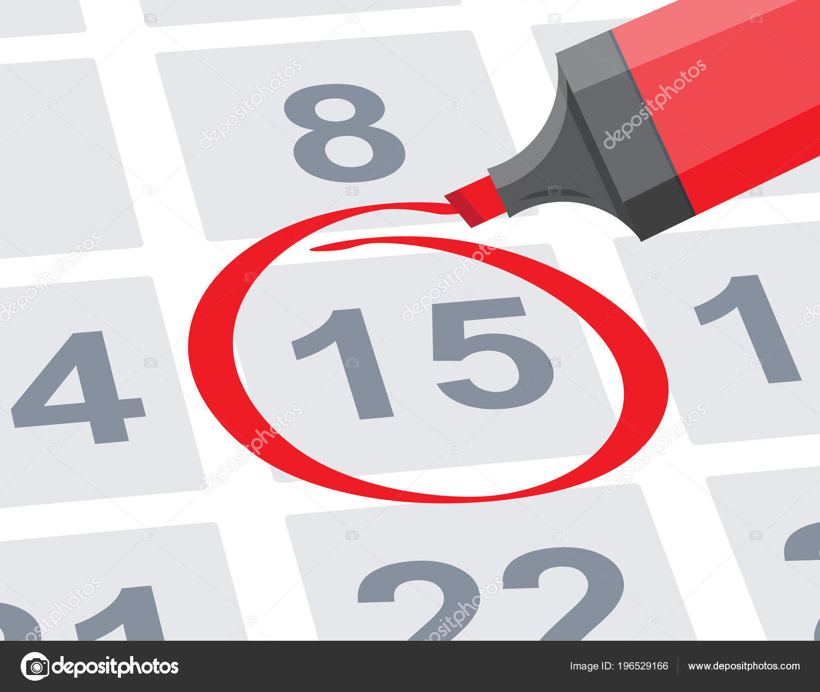 Guarde Fecha Con Marca Del Círculo Rojo Calendario Fecha Límite Vector ...