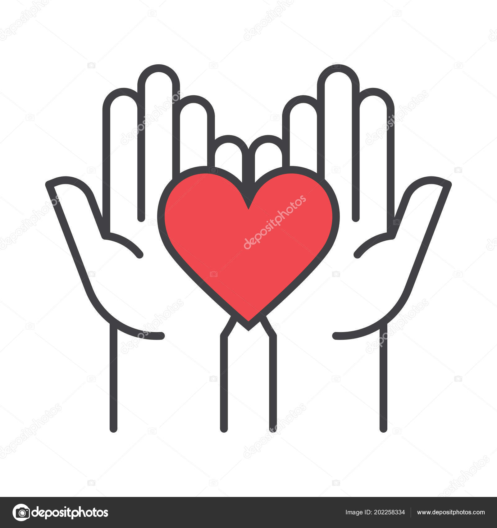 Heart Hands Fundraising Symbols Donation Centre Vector Illustration ...