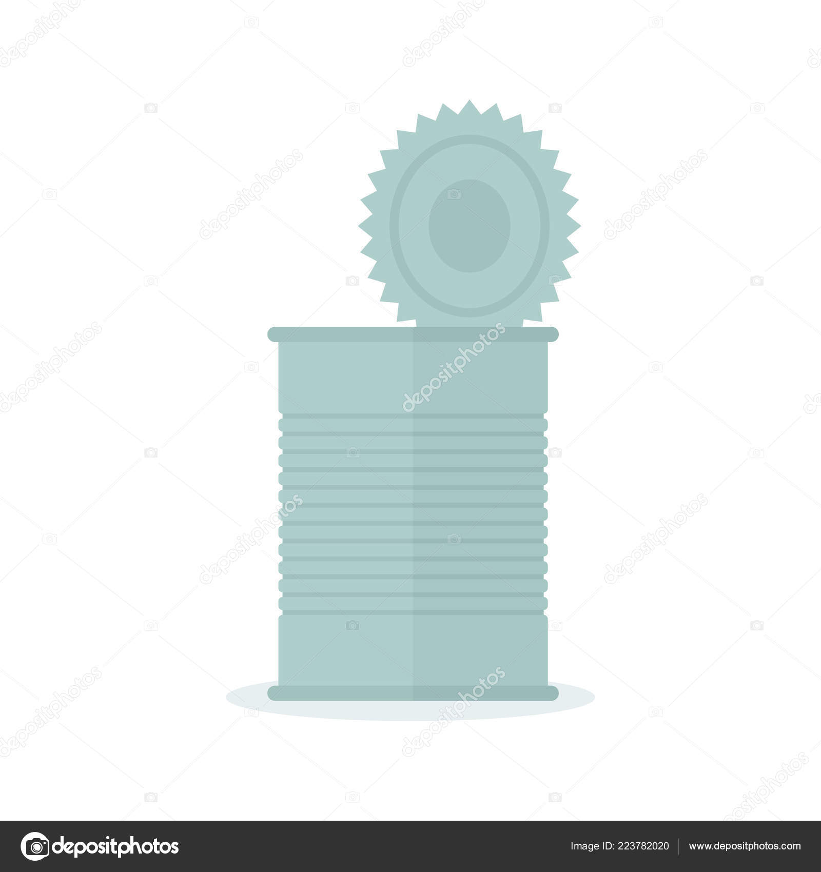 Kaleng Tin Terbuka Ilustrasi Vektor Diisolasi Pada Latar Belakang Putih ...