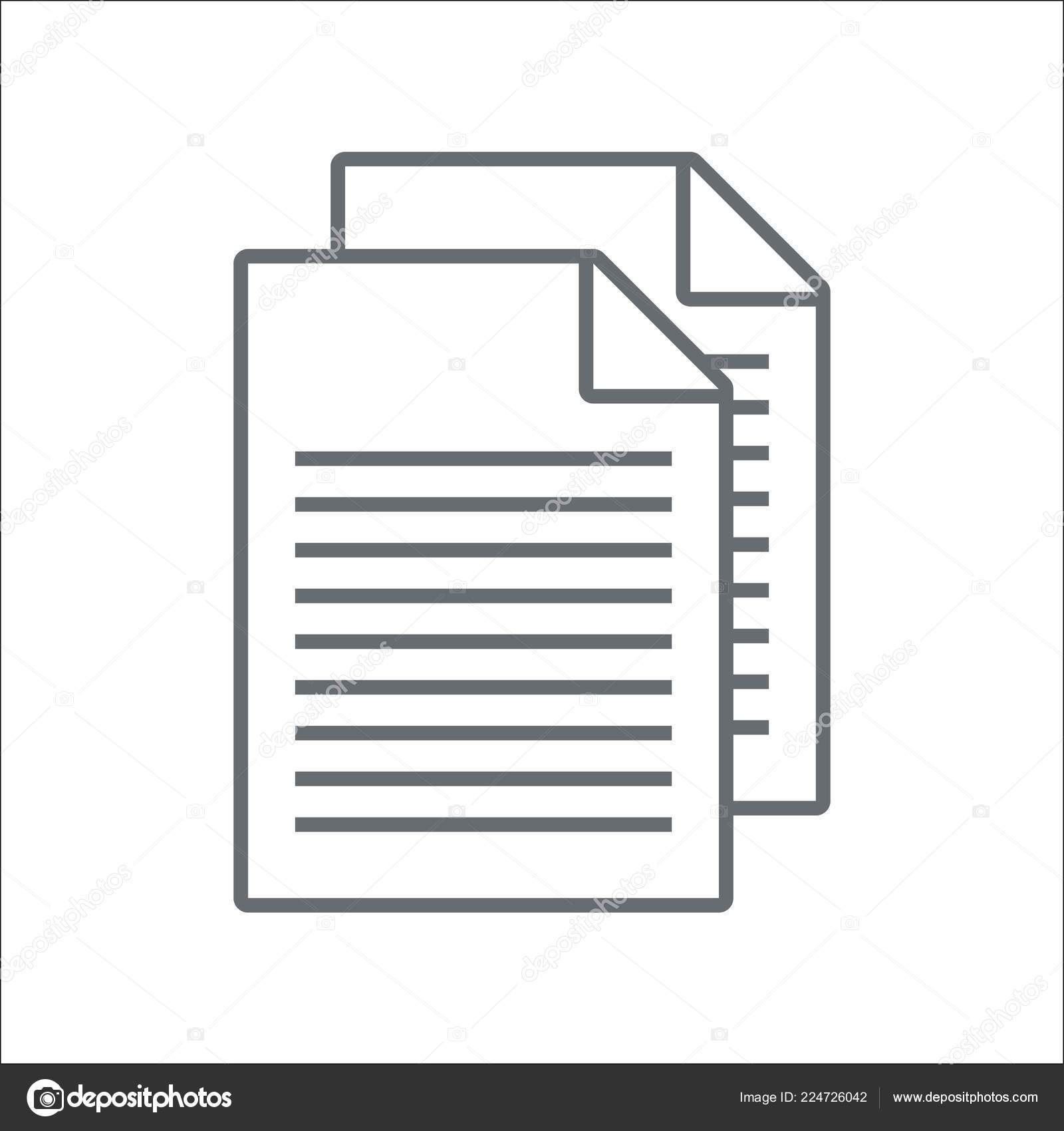 Stack Of Papers Icon Stack Of Paper Icon. White Icon With Shadow On