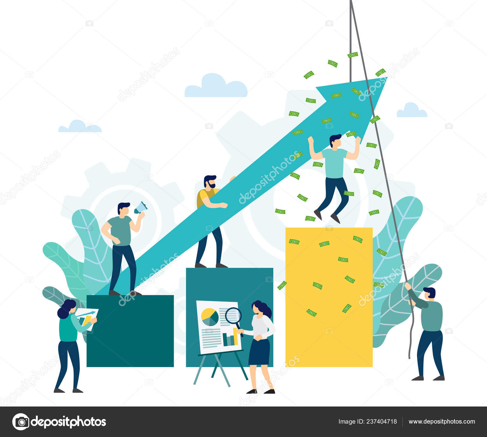 Person Climbing Stairs Goal Path Target Achievement Vector Illustration ...