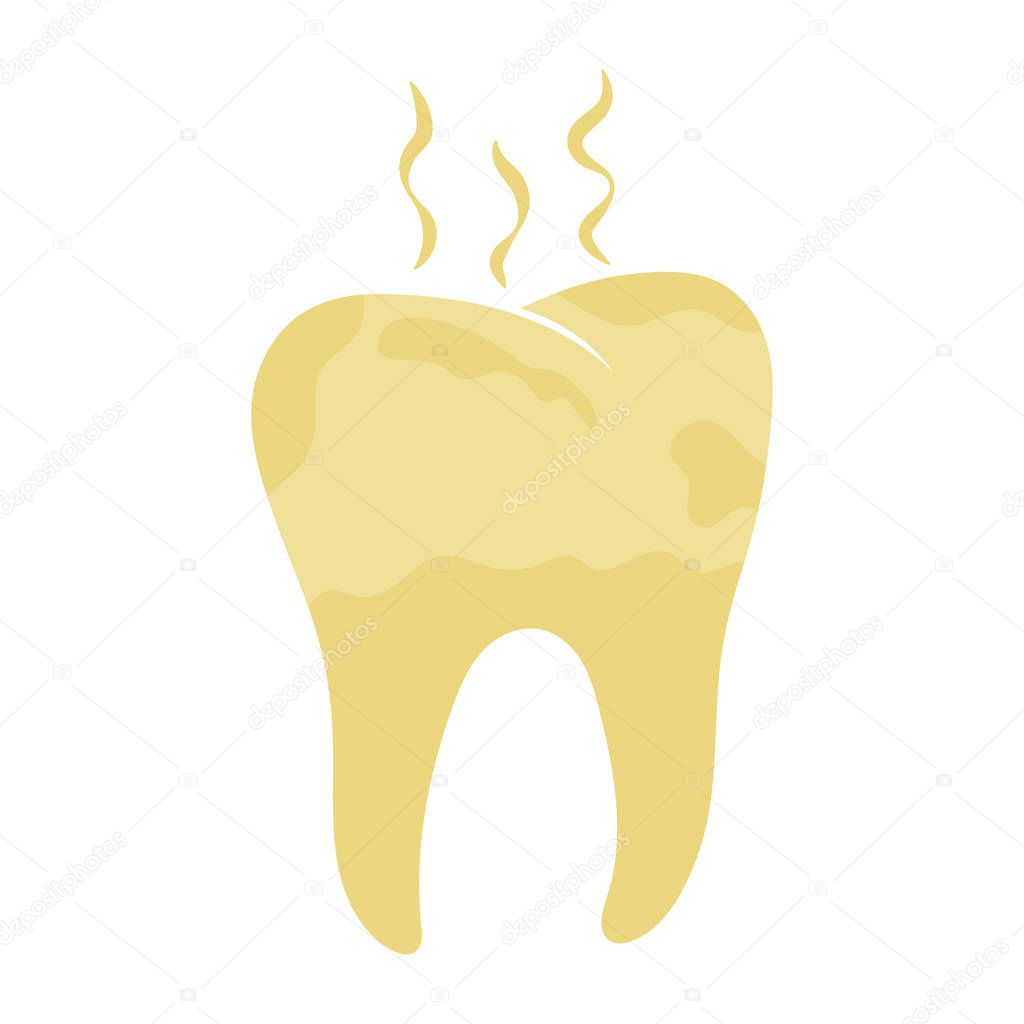 Diente malsano. Dientes amarillos podridos. Caries dental, dolor de ...