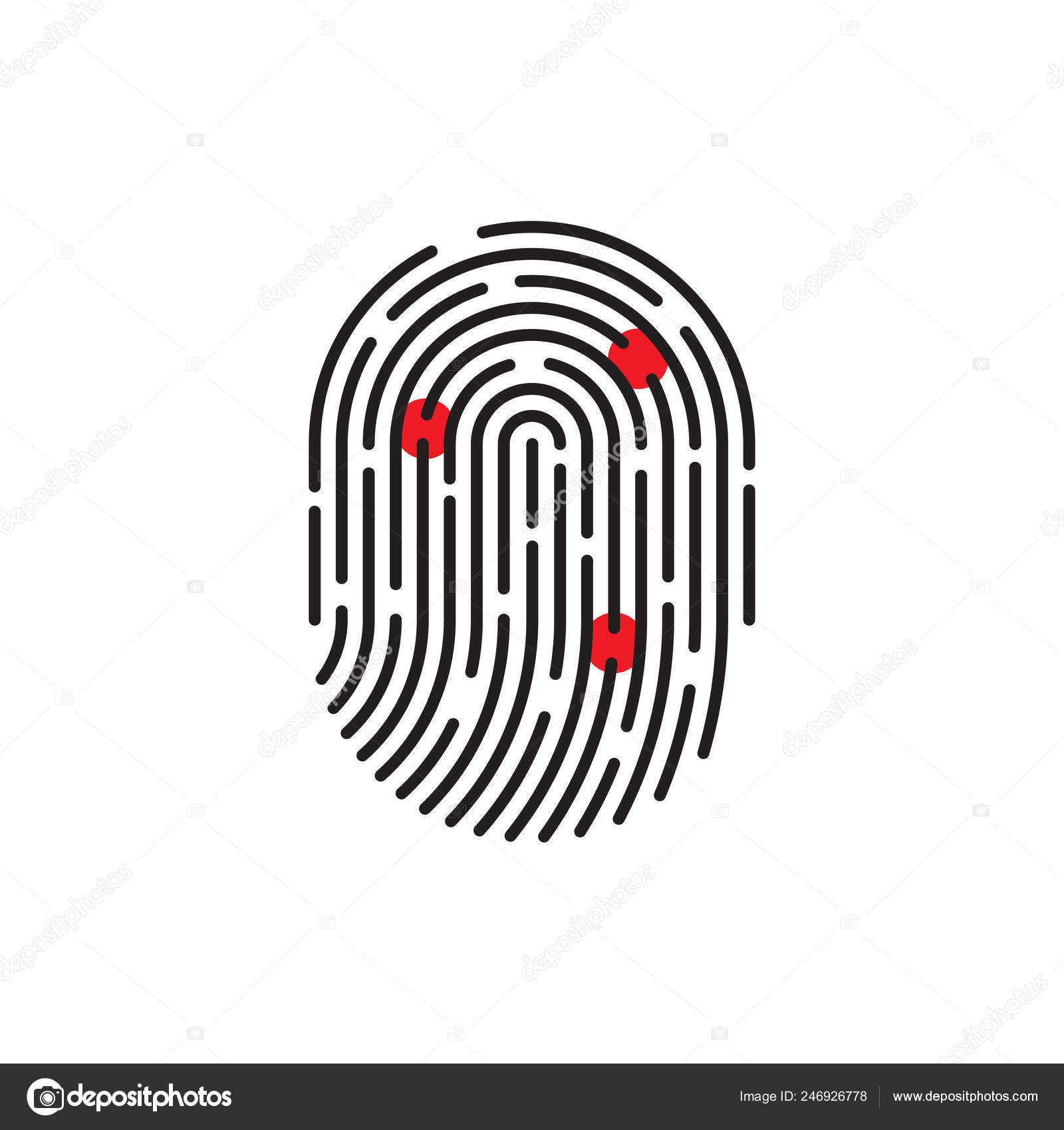 Touch Fingerprint Recognition App Icon Vector Illustration Stock Vector ...
