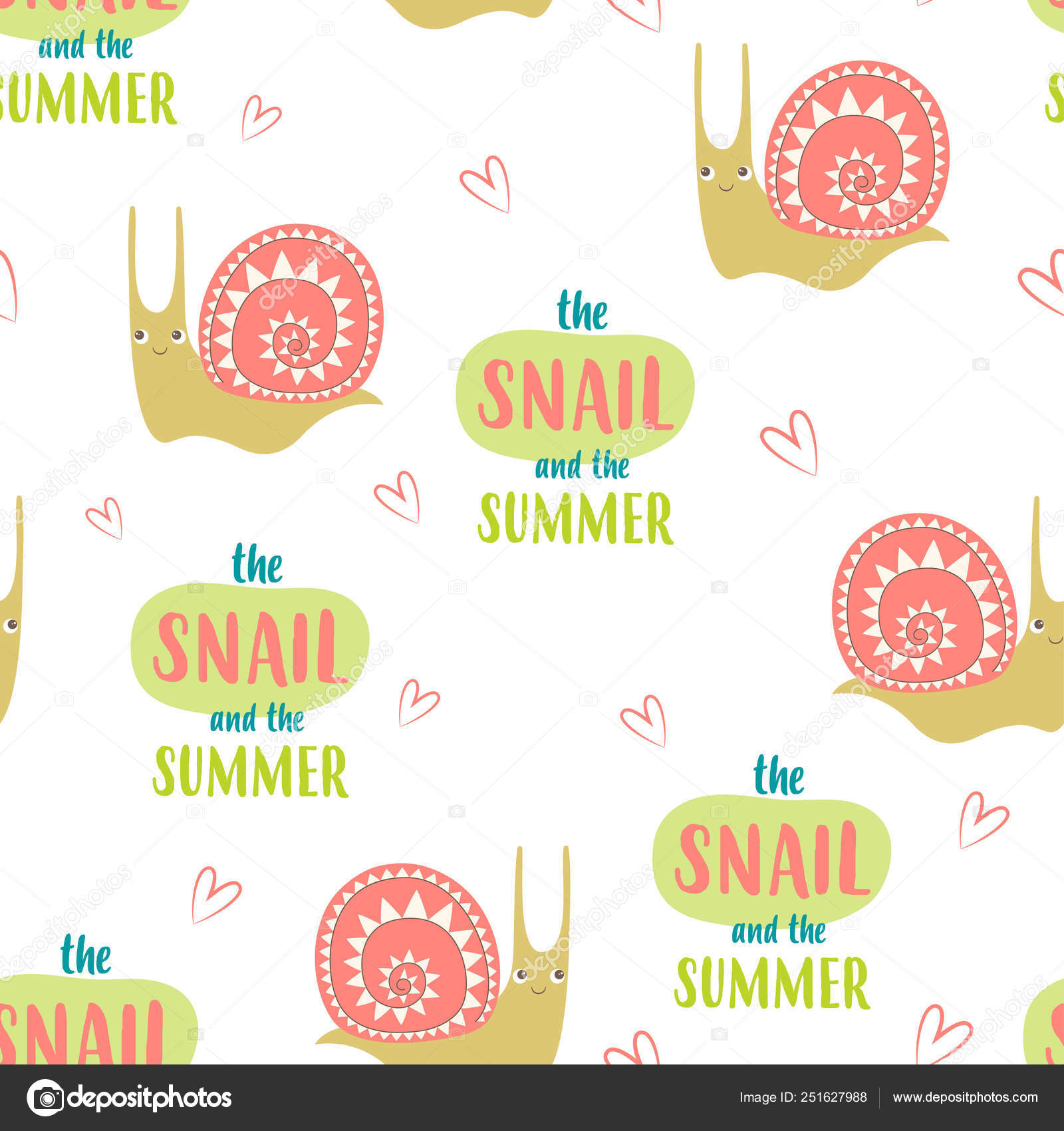 Seamless cute snails pattern Stock Vector Image by ©Makc76 #251627988