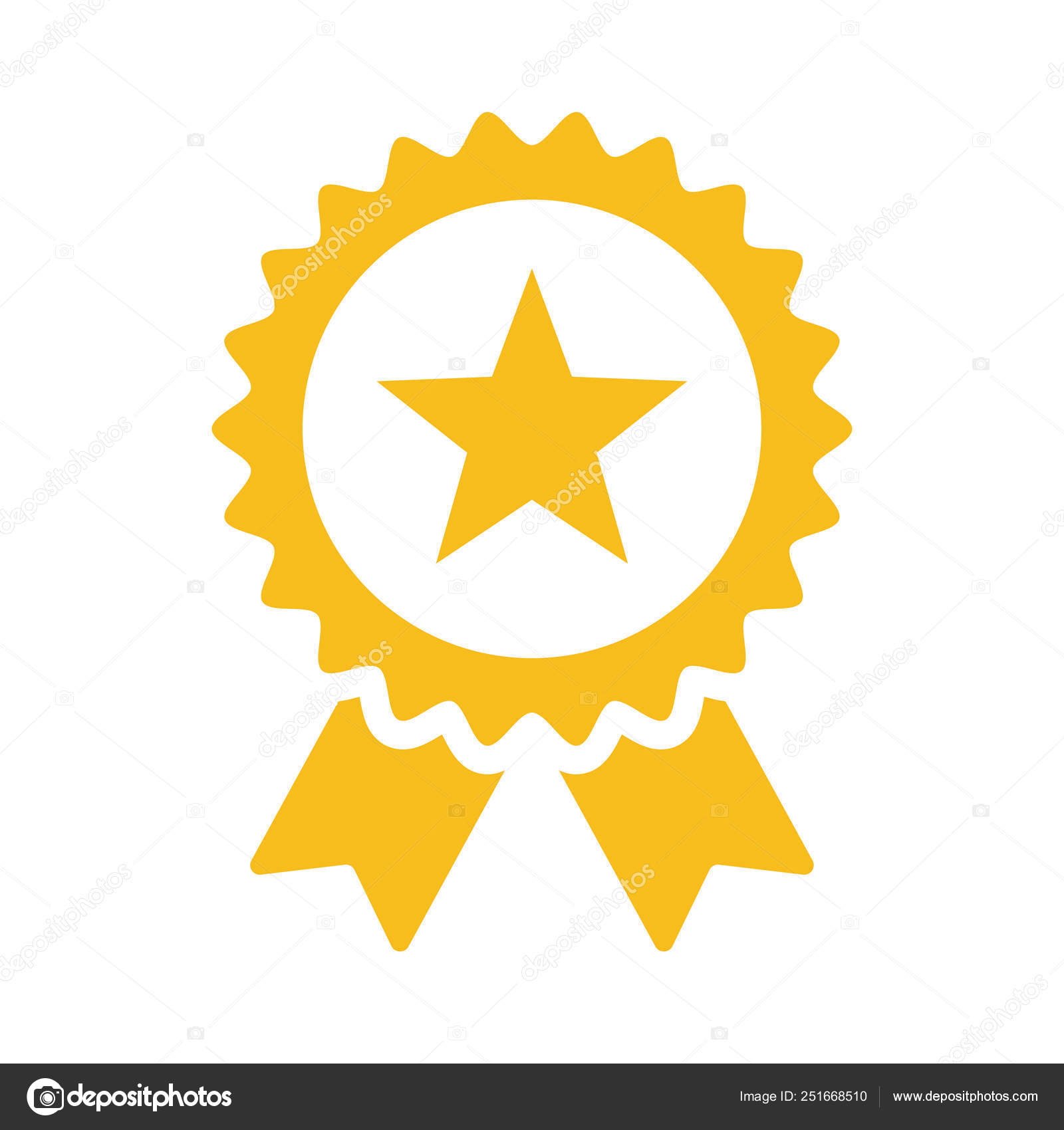 Insignia de calidad Gold Star con cinta Vector de stock #251668510 de ...