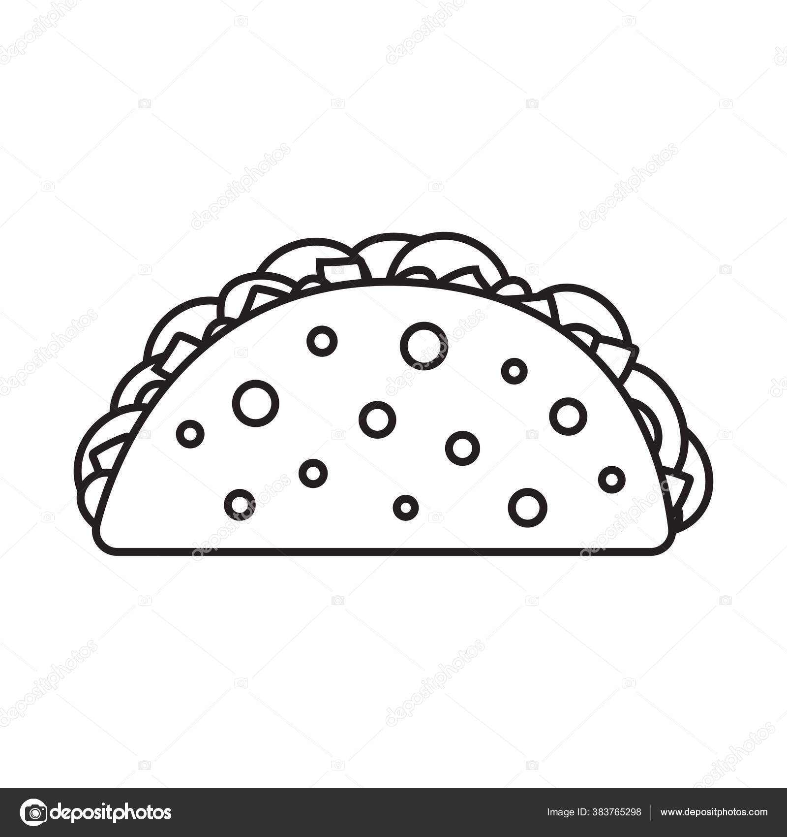 Tacos Clipart Black And White