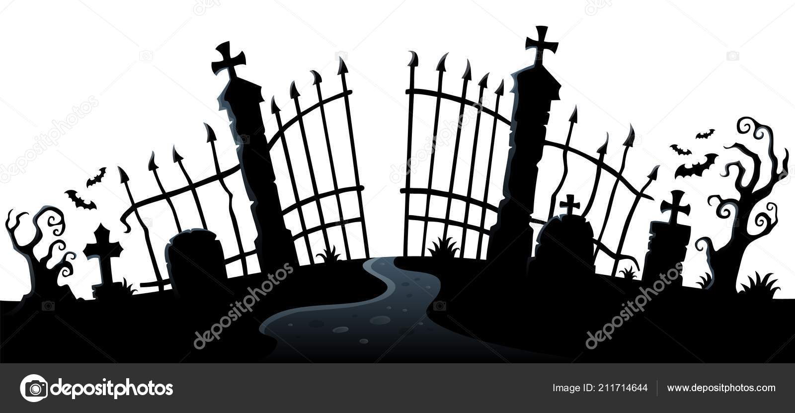 Silueta De Cementerio Vector