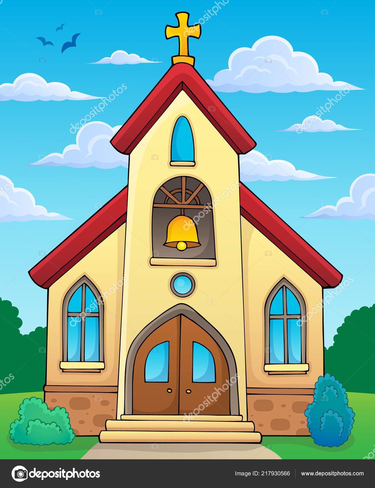 Iglesia Edificio Tema Imagen Eps10 Vector Ilustración Vector de stock ...