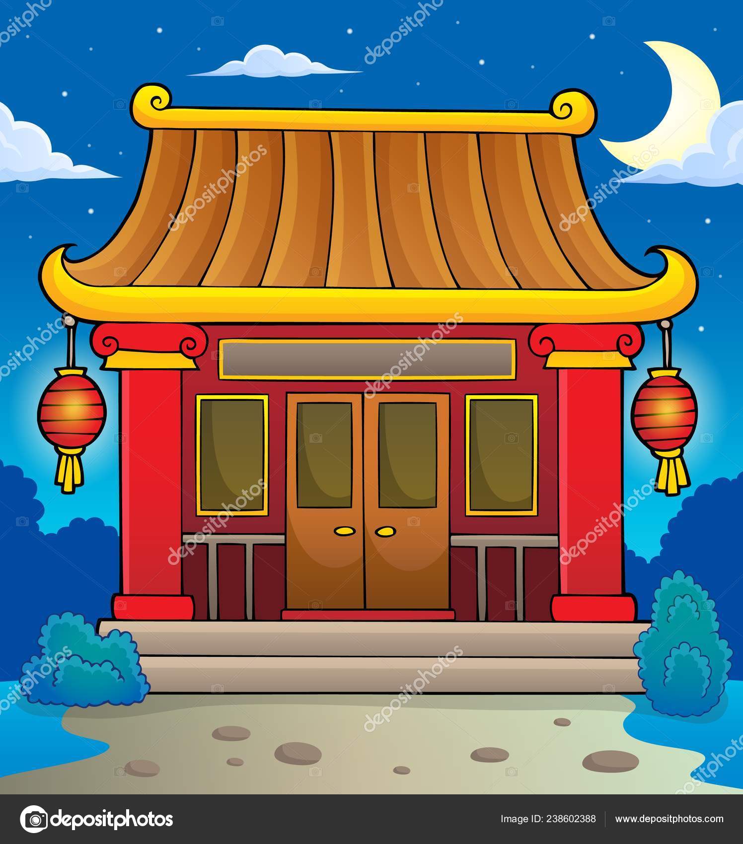 Chinese Temple Drawing