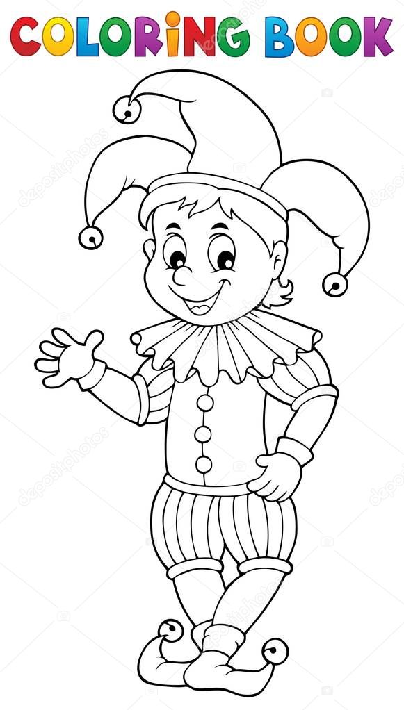 Libro para colorear jester feliz tema 1 Vector de stock por ©clairev ...