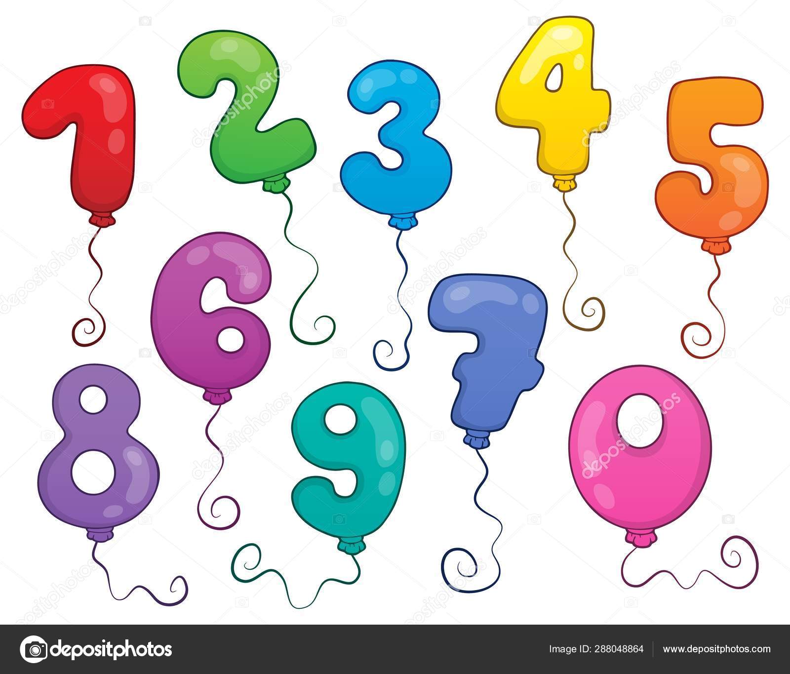 Balloon numbers theme set 1 Stock Vector by ©clairev 288048864