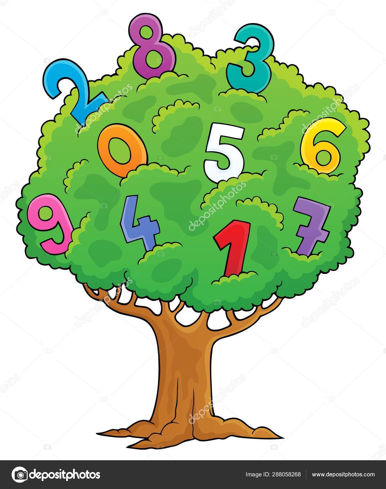 Árbol con números tema imagen 1 Vector de stock por ©clairev 288058268