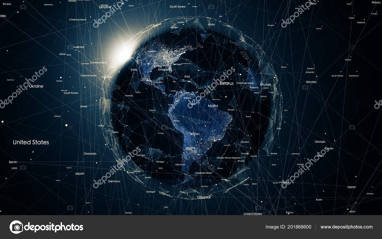 Global Network Connections Connecting Countries World Communication ...