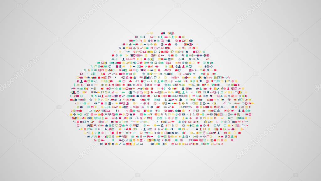 Ilustraci n del concepto de computaci n en nube a partir de conjuntos de s mbolos de mod 2024