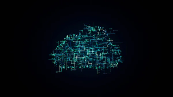 Cloud computing symbol, random lines creating cloud shape - Stock Image ...