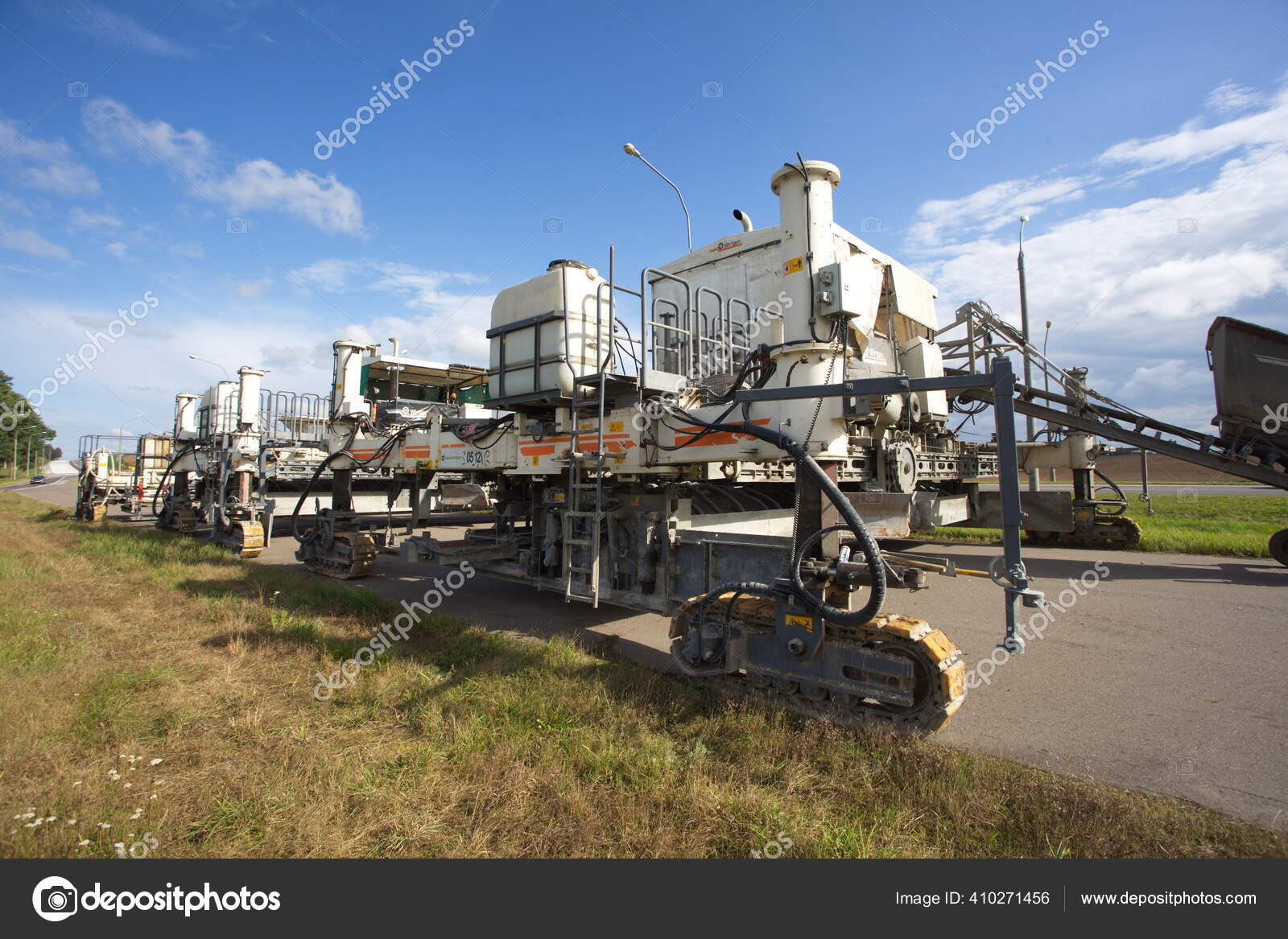 Concrete Laying Complex Road Construction Belarus Minsk 2020 – Stock ...