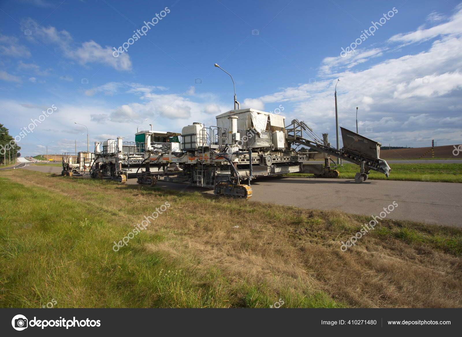 Concrete Laying Complex Road Construction Belarus Minsk 2020 – Stock ...