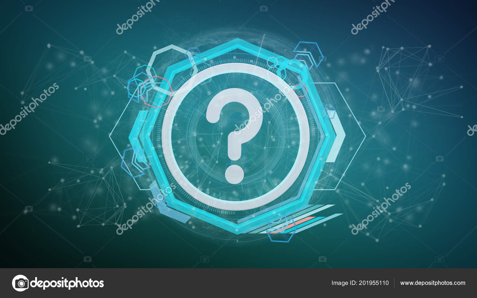 View Technology Question Mark Icon Circle Isolated Background Rendering ...