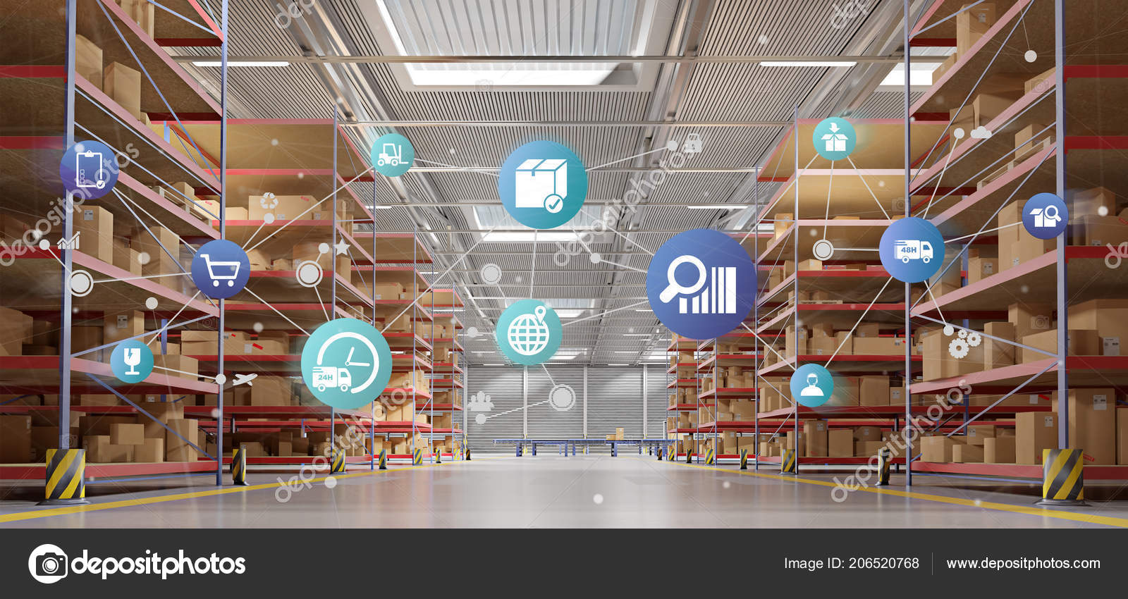 View Logistic Organisation Warehouse Background Rendering — Stock Photo ...