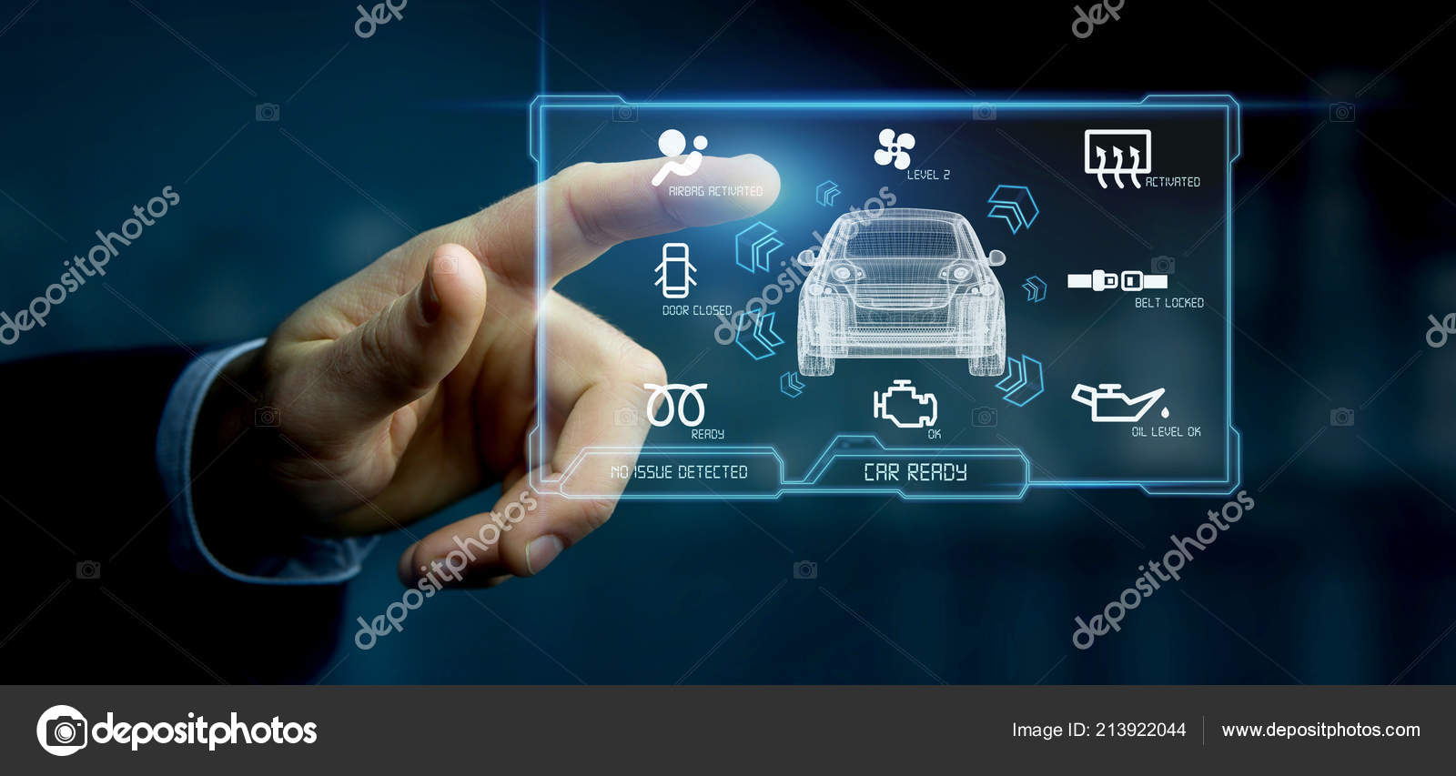 View Man Holding Dashboard Smartcar Interface Dashboard Rendering Stock ...