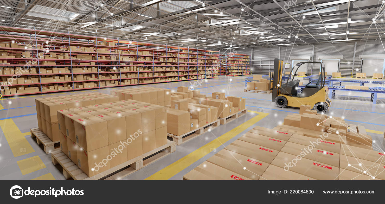 View Connection Warehouse Goods Stock Background Rendering Stock Photo ...